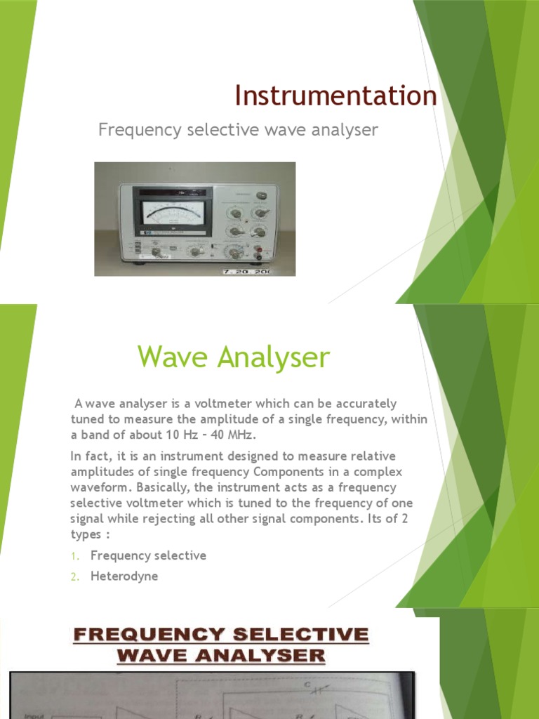 Instrumentation: Frequency Selective Wave Analyser | PDF