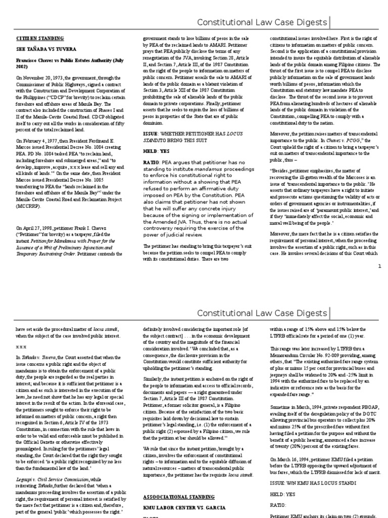 Case Digests Proper Party | PDF | Standing (Law) | Case Or Controversy ...