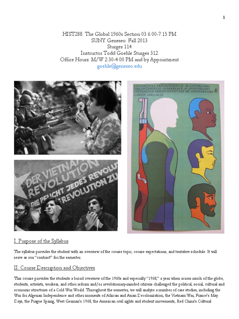 Hist288 Global 1960s Syllabus | PDF | Plagiarism | Thesis