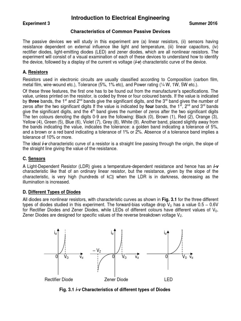 Expt03 - Characteristics of Common Passive Devices | PDF | Capacitor ...