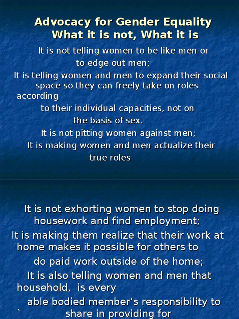 Understanding Gender Equality Advocacy | PDF