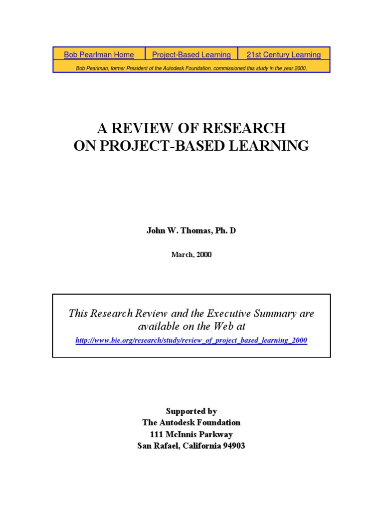 A Review of Research On Project-Based Learning | Download Free PDF ...
