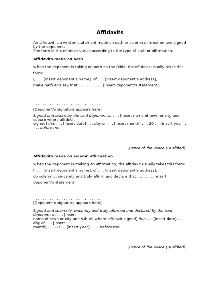 Types of Written Statements Made Under Oath | PDF