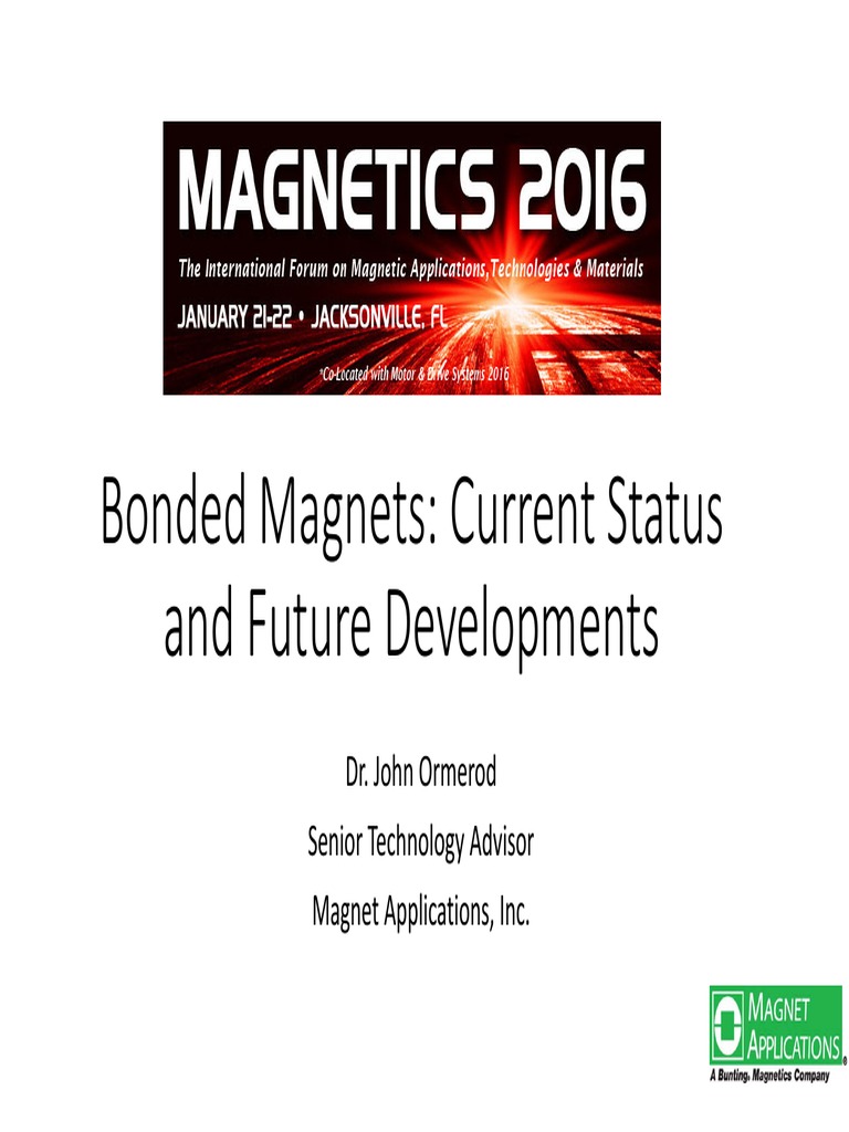 Bonded Magnets: Current Status and Future Developments | PDF | 3 D ...