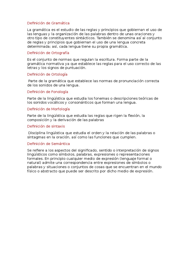 Definición de Gramática | PDF