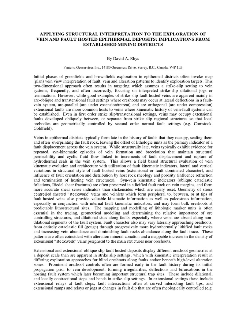 David Rhys PDF | PDF | Fault (Geology) | Structural Geology