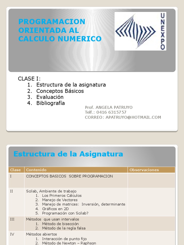 Introducción A La Programación Del Cálculo Numérico | PDF | Programa de ...