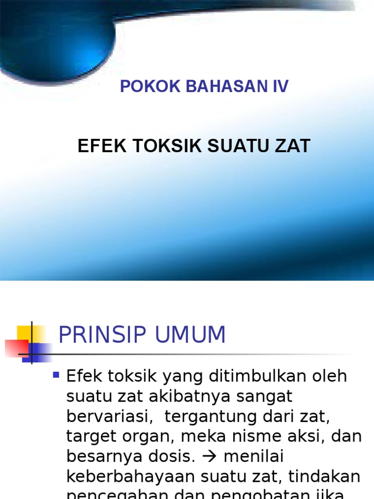 Materi 4 Efek Toksik Suatu Zat | PDF