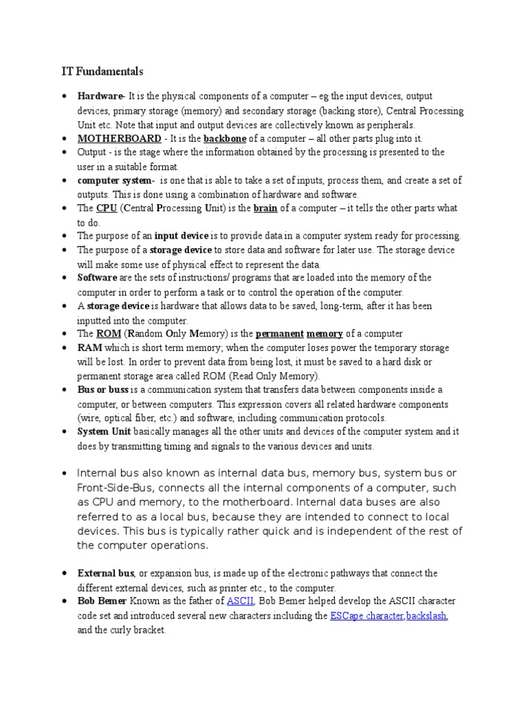 It Fundamentals: Ascii Escape Character Backslash | PDF | Computer Data ...