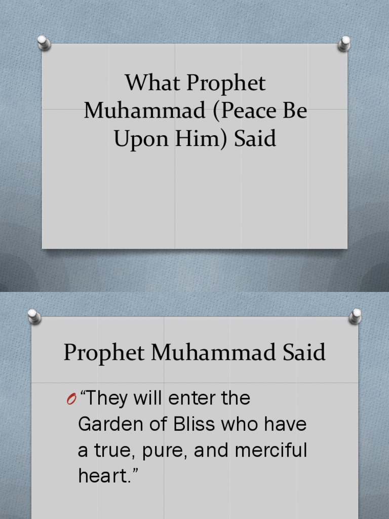What Prophet Muhammad (Peace Be Upon Him) Said | PDF | Muhammad ...