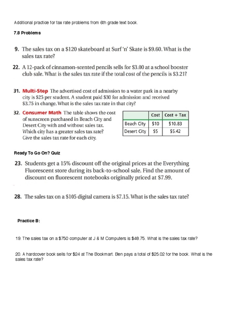 Percent Practice | PDF