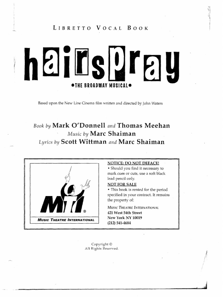 Hairspray Libretto | PDF