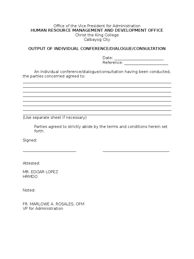 Reult of Individual Conference-Consultation | PDF