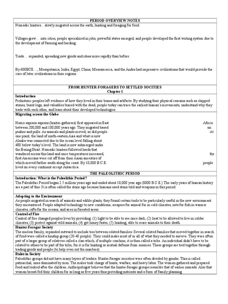 Amsco Book - Period Overview Notes Template CH 1-2 | PDF | Sumer ...