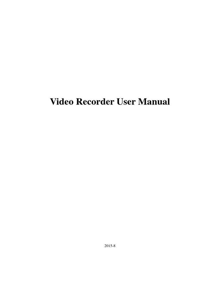 CCTV Video Recorder User Manual | PDF | Input/Output | Computer Network