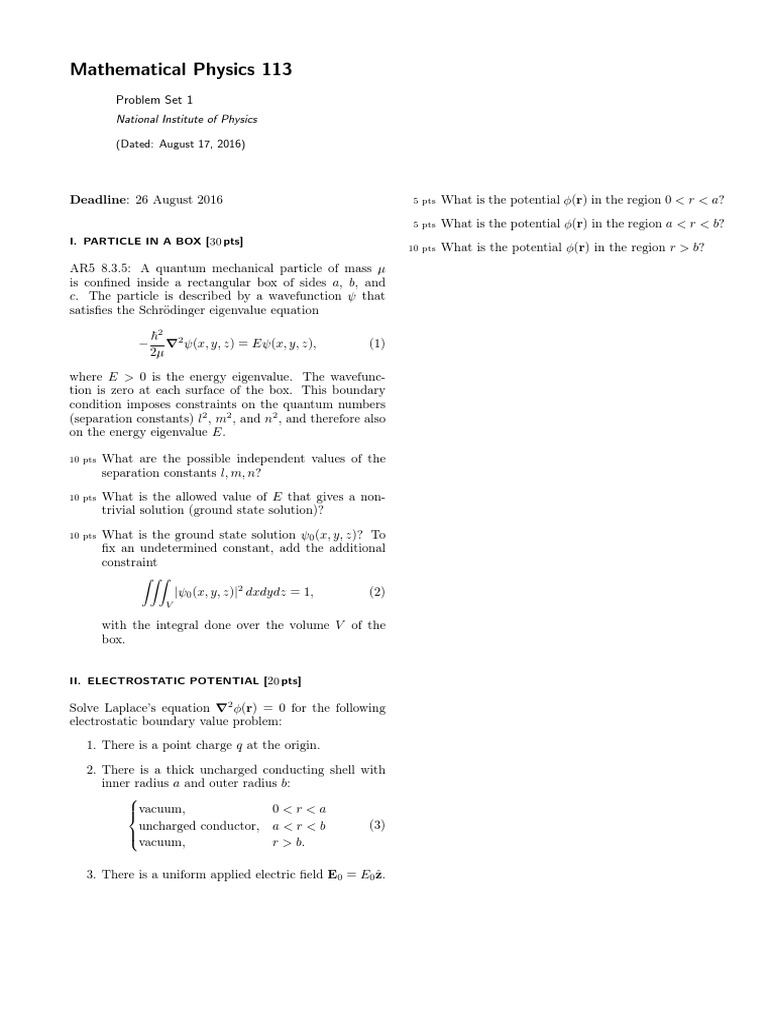 113 Prob Set 1 | PDF