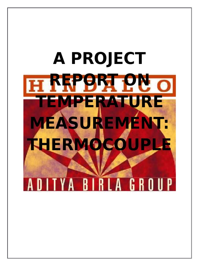 A Project Report On Temperature Measurement | PDF | Thermocouple | Quantity