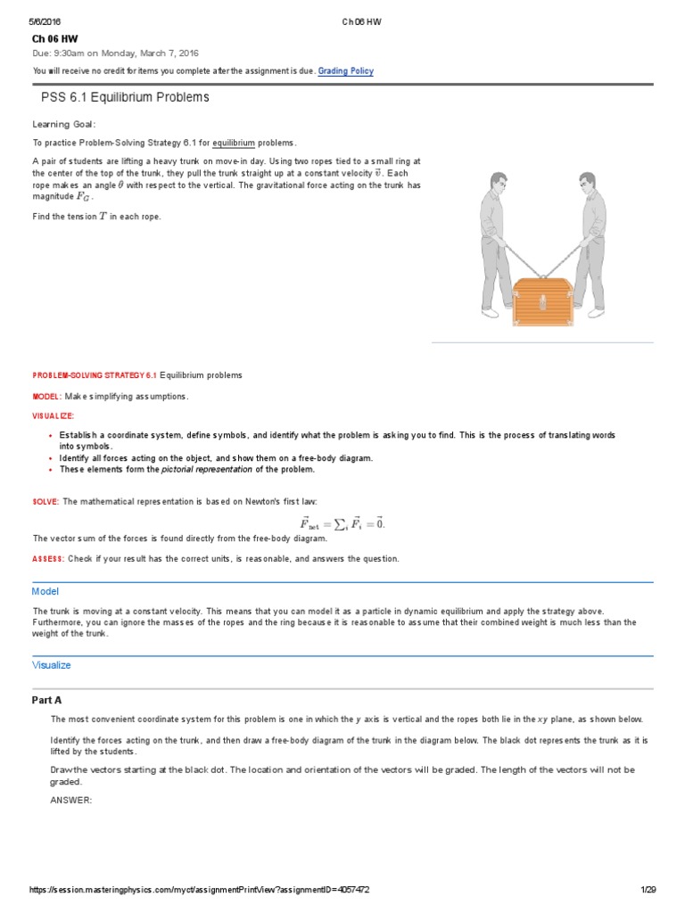 Mastering Physics CH 06 HW College Physics I LCCC | PDF | Force ... Mastering Physics CH 06 HW College Physics I LCCC | PDF | Force ...