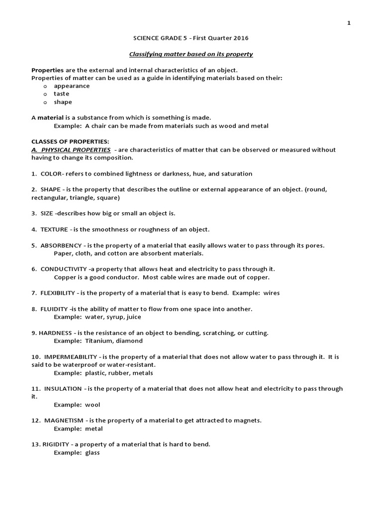 SCIENCE GRADE 5-First Quarter Reviewer | PDF | Reuse | Recycling