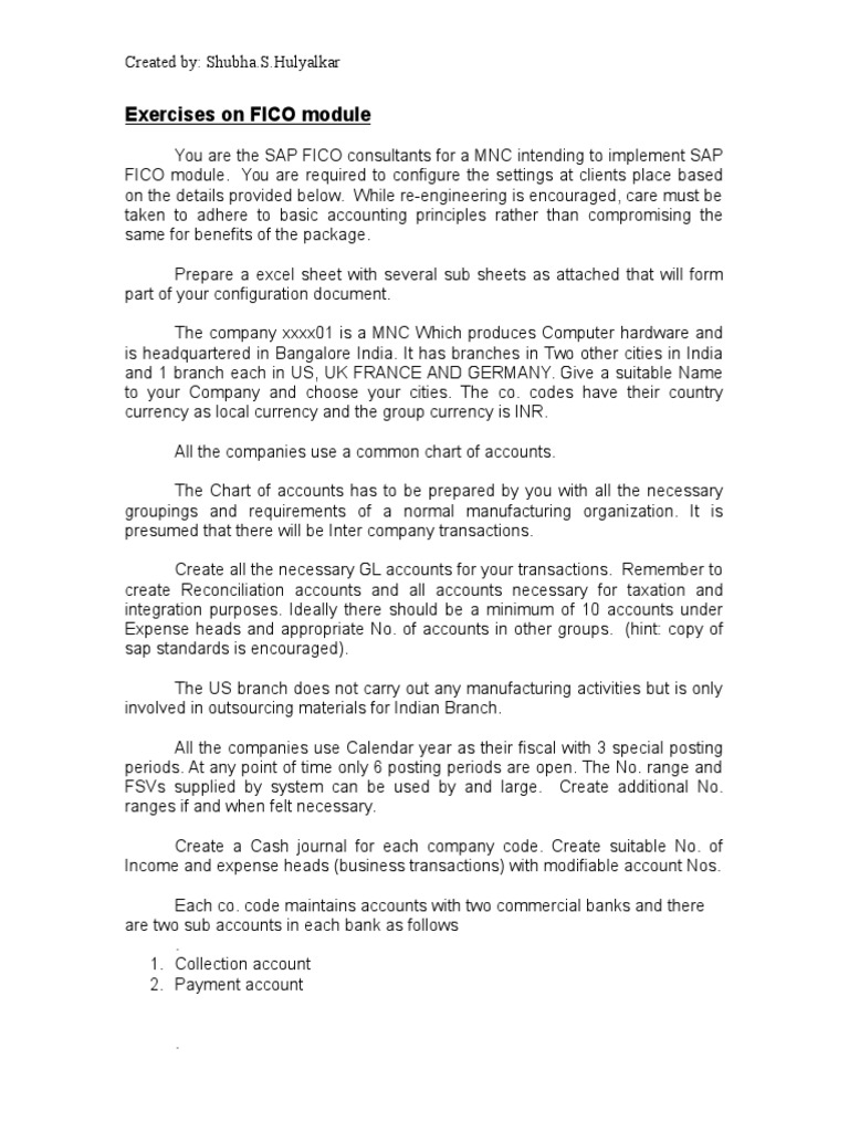 Demo Practise Project (FICO Exercises) | PDF | Payments | Banks