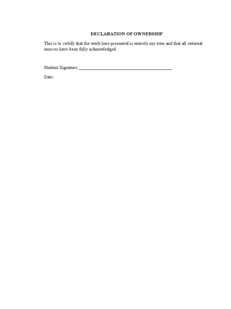 Declaration of Ownership | PDF