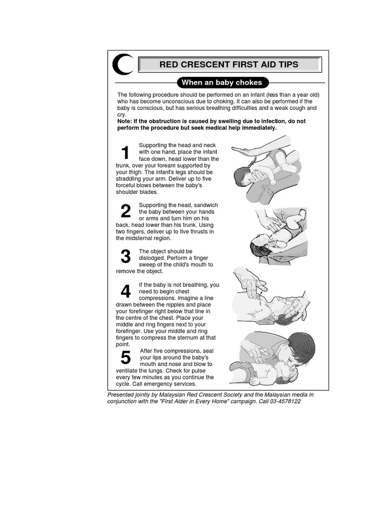 Red Crescent First Aid Tips: When An Baby Chokes | PDF