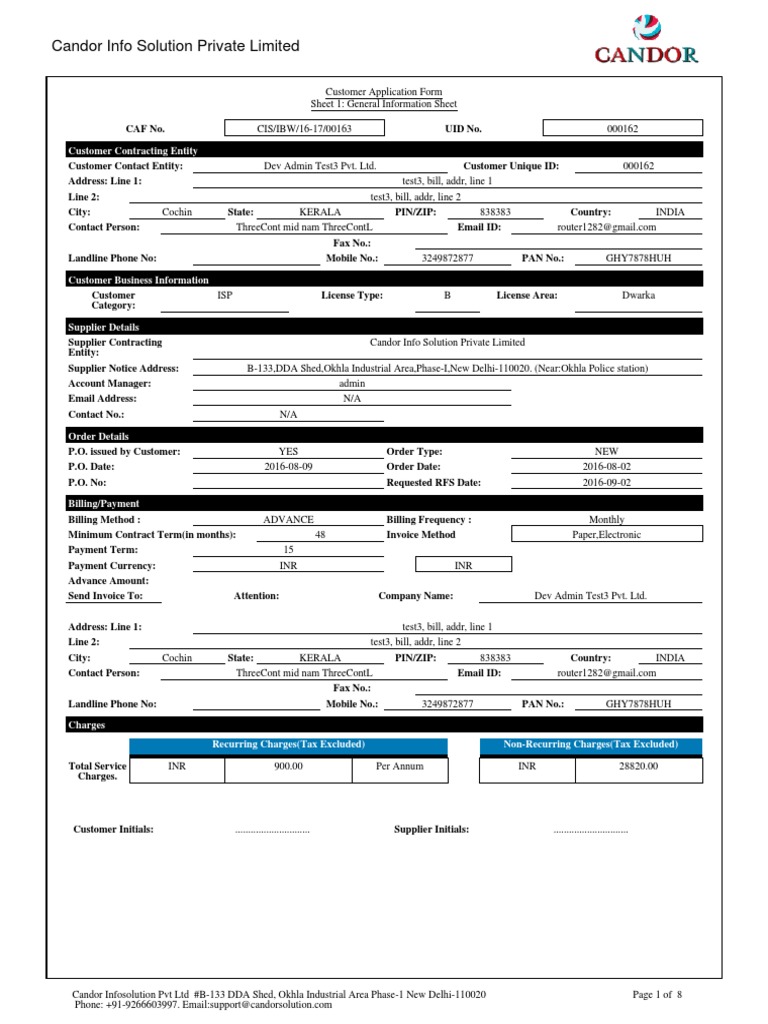 ISP CAF Template | PDF | Indemnity | Bankruptcy