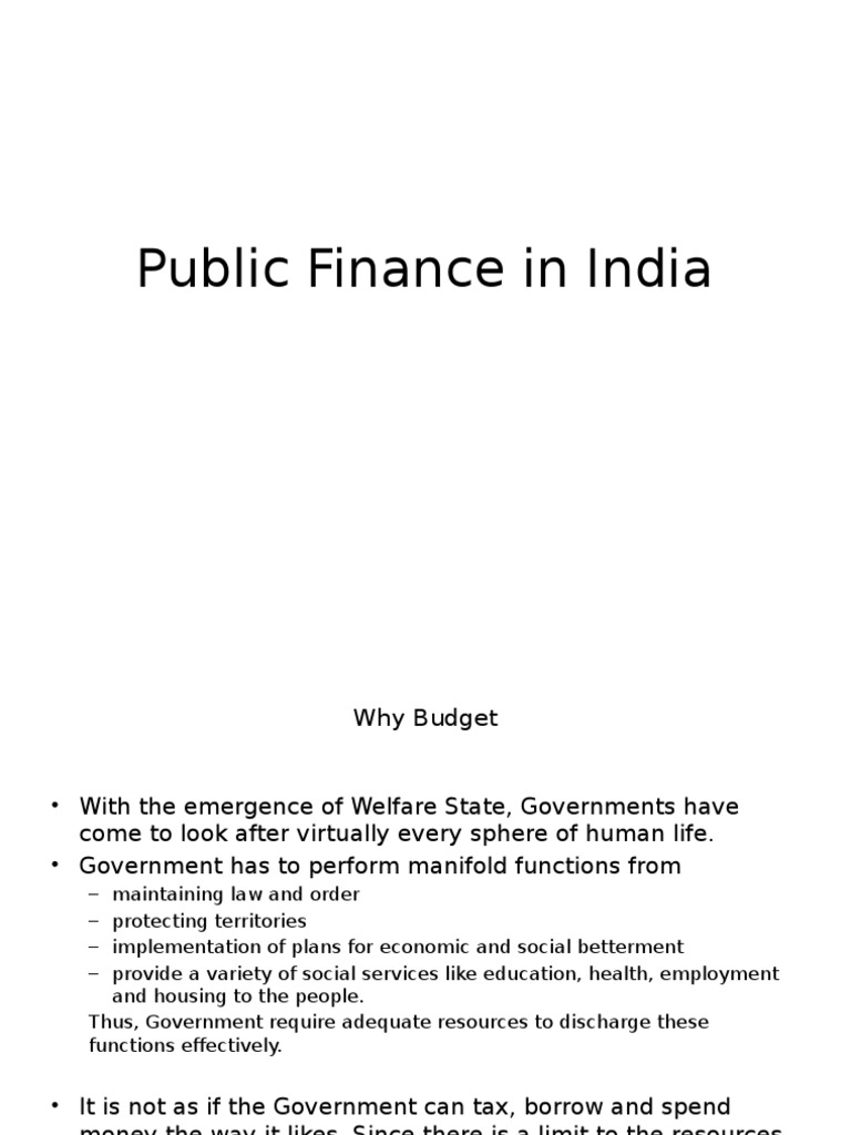 Overview of Public Finance in India | PDF | Loans | Taxes