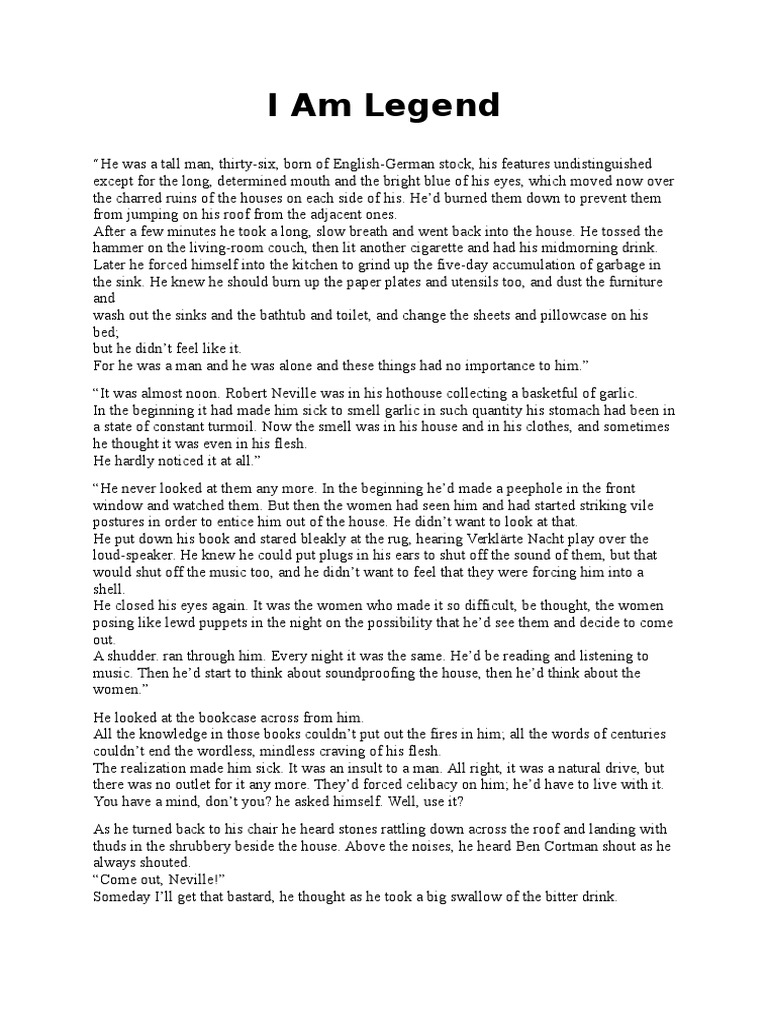 I Am Legend | PDF | Vampires