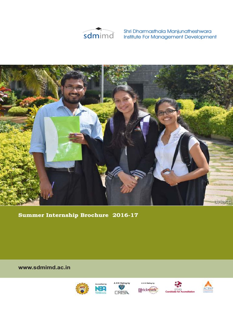 SDMIMD Summer Internship Brochure 2016-17 | PDF | Master Of Business Administration | Cinema Of ...