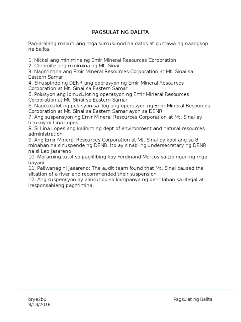 Pagsasanay 1 | PDF