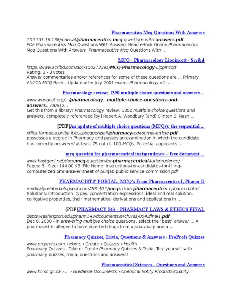 [Title] Essential Insights into Pharmaceutics: A Collection of Practice ...