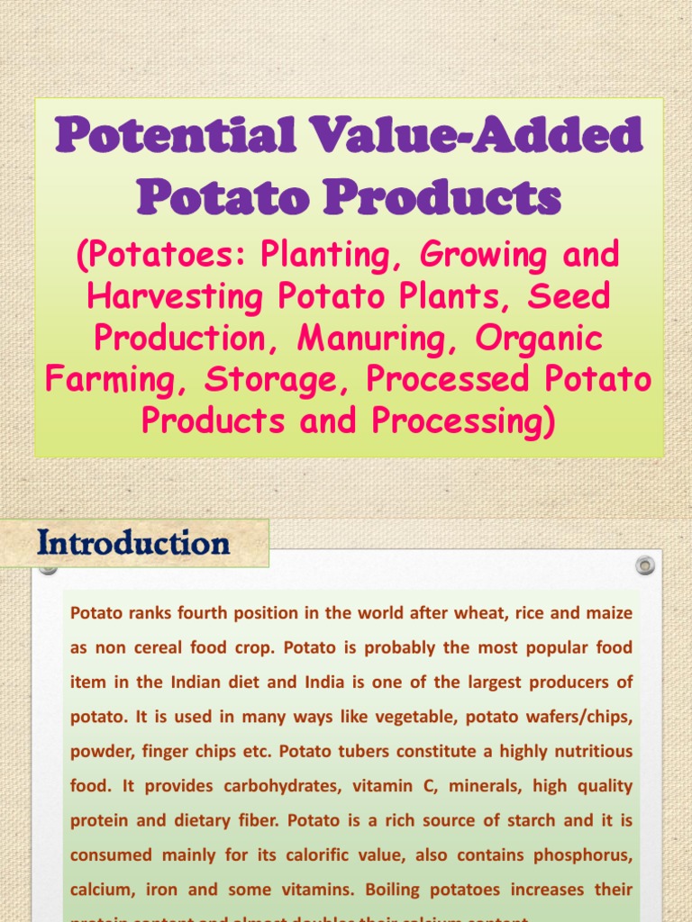 Value-Added Potato Products Guide | PDF | Potato | Micronutrient
