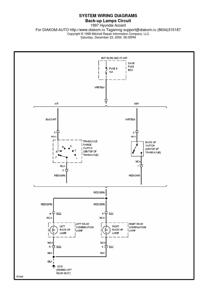 System Wiring Diagrams Back-Up Lamps Circuit | PDF