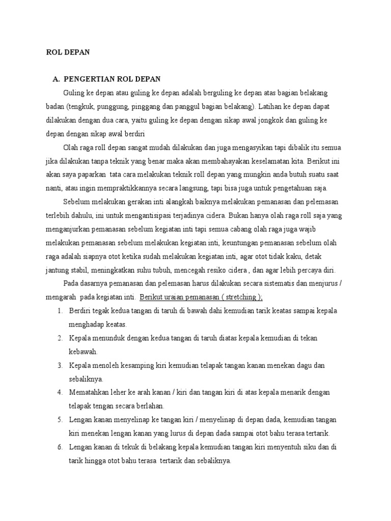 Roll Depan Dan Sikap Lilin | PDF