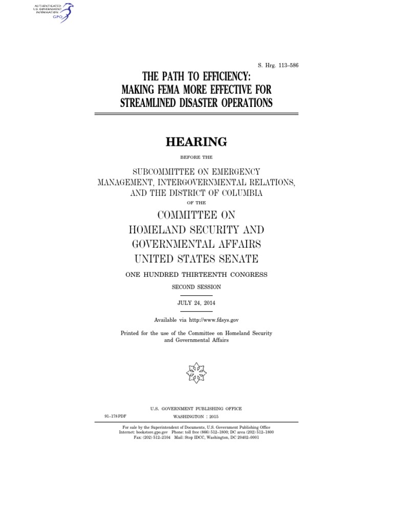 The Path To Efficiency: Making Fema More Effective For Streamlined ...