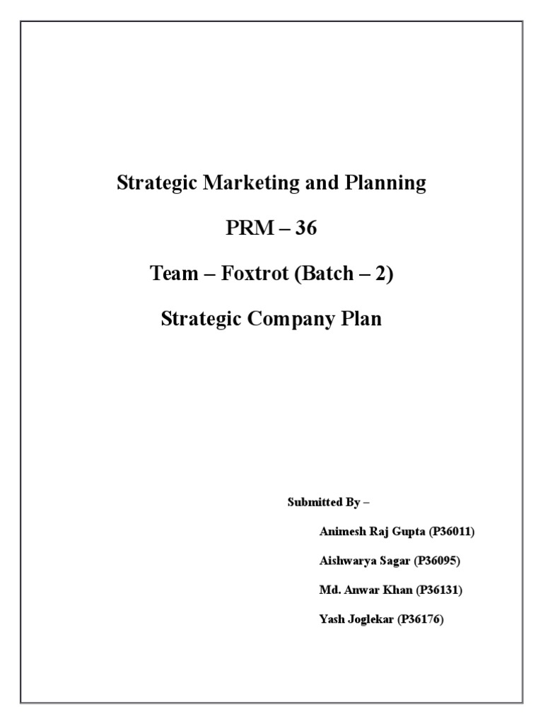 Strategic Company Plan | PDF