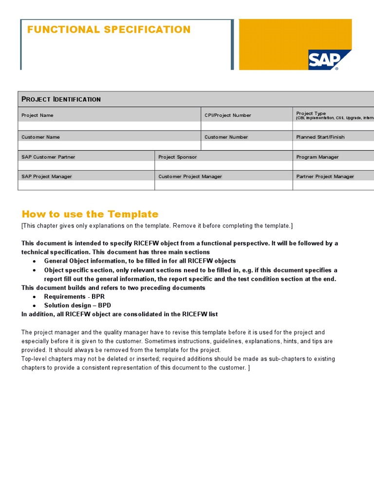 Functional Specification: Scenario (Business Area) : Business Process | PDF