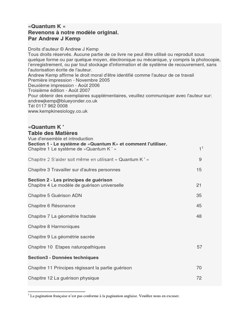Quantum K - French Manual | PDF