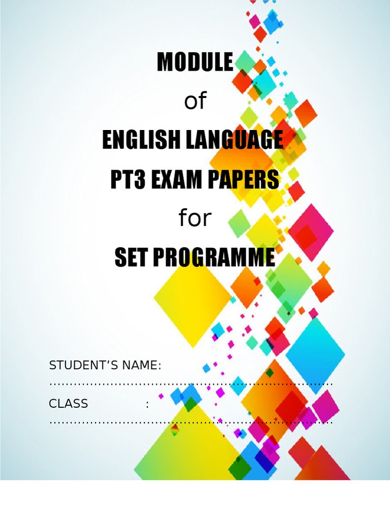Of English Language Pt3 Exam Papers For Set Programme | PDF