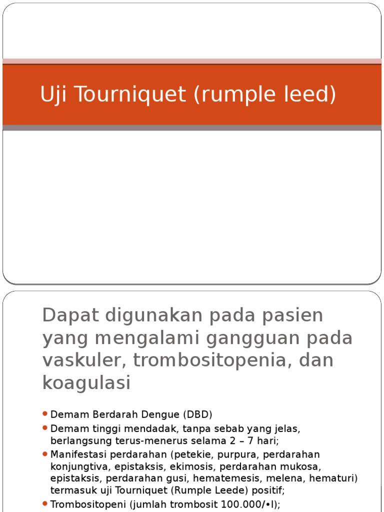 Uji Tourniquet (Rumple Leed) | PDF