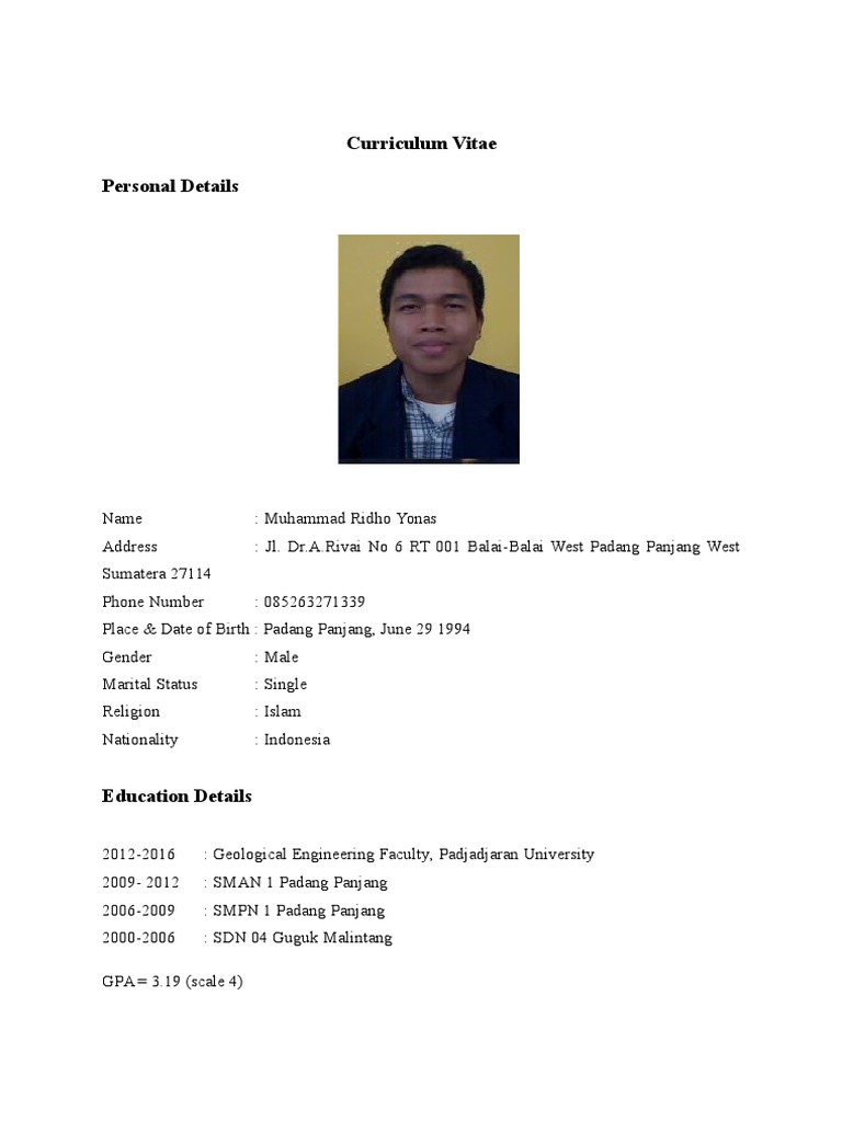 Ridho CV | PDF