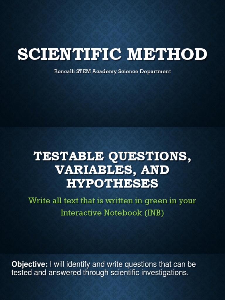 Understanding Testable Questions | PDF | Scientific Method | Experiment