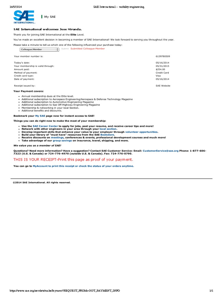 My Sae: SAE International Welcomes Jose Miranda | PDF