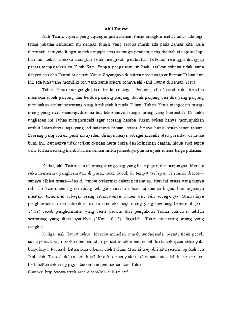 Ahli Taurat | PDF | Agama & Spiritualitas