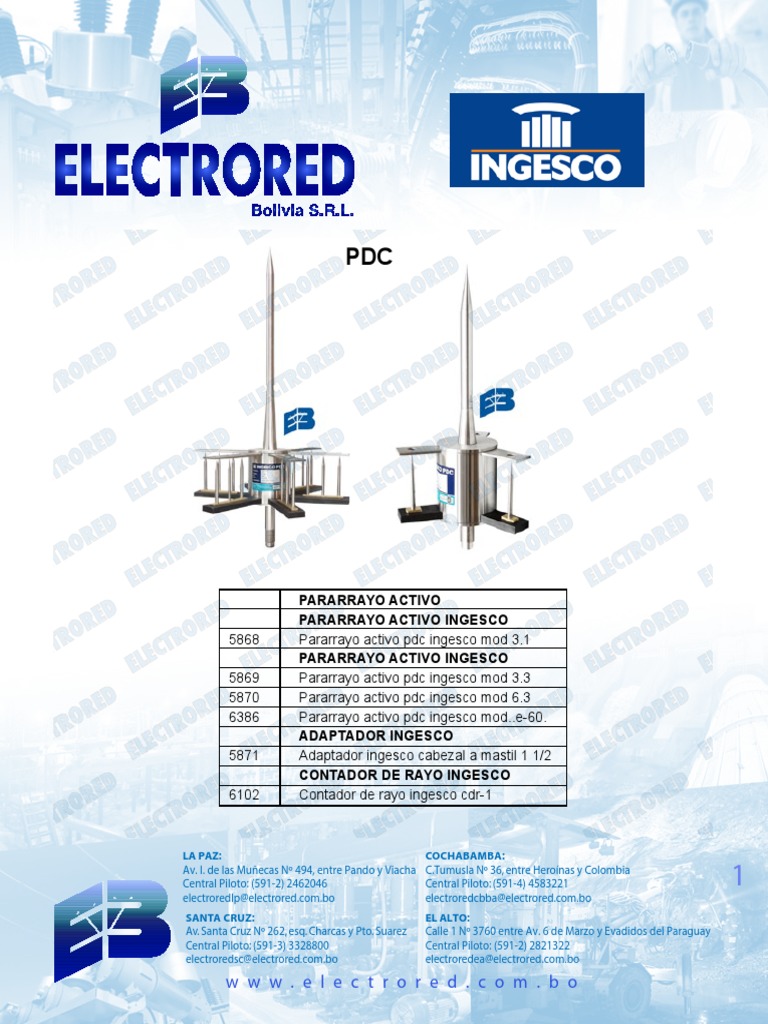 Ingesco Catalogo PDF | PDF | Relámpago | Ingenieria Eléctrica