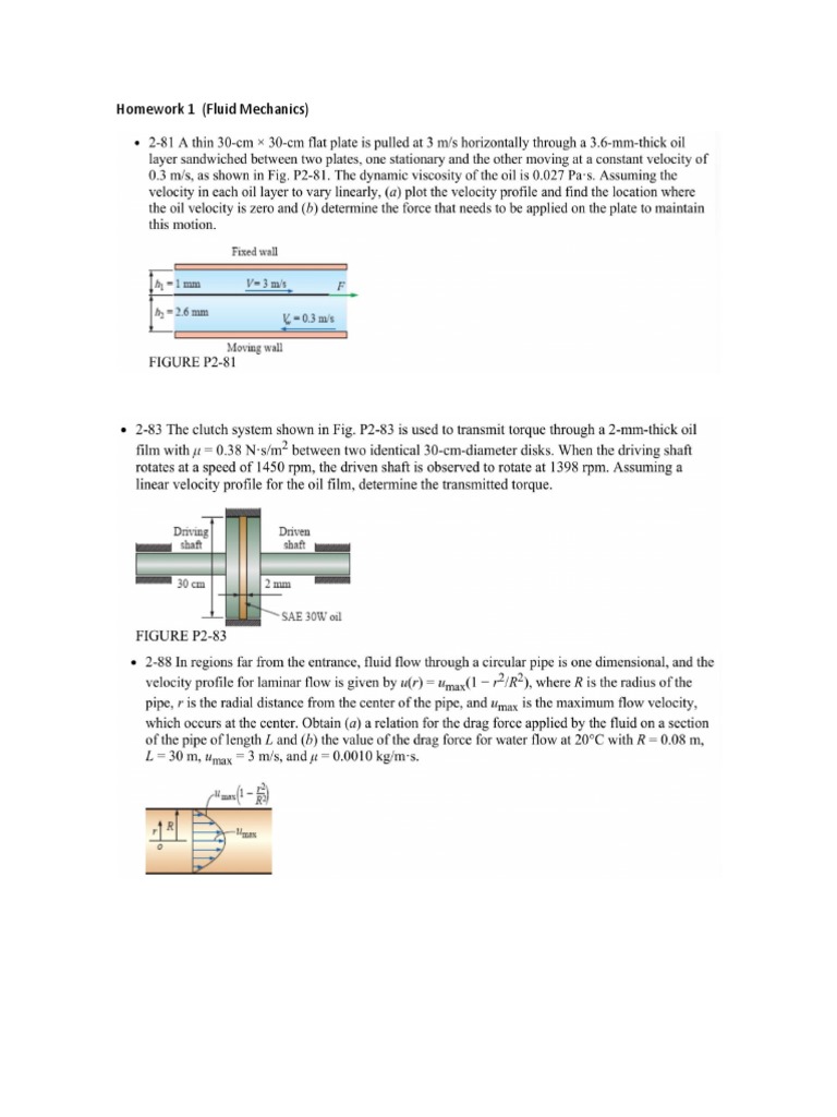Fluid Mechanics Exercises | Download Free PDF | Nature