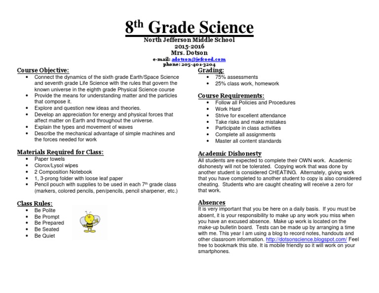 8th Grade Physical Science Guide | PDF