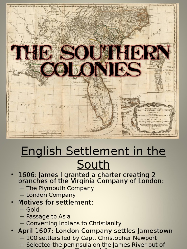 The Southern Colonies Powerpoint | Jamestown, Virginia | English Emigration
