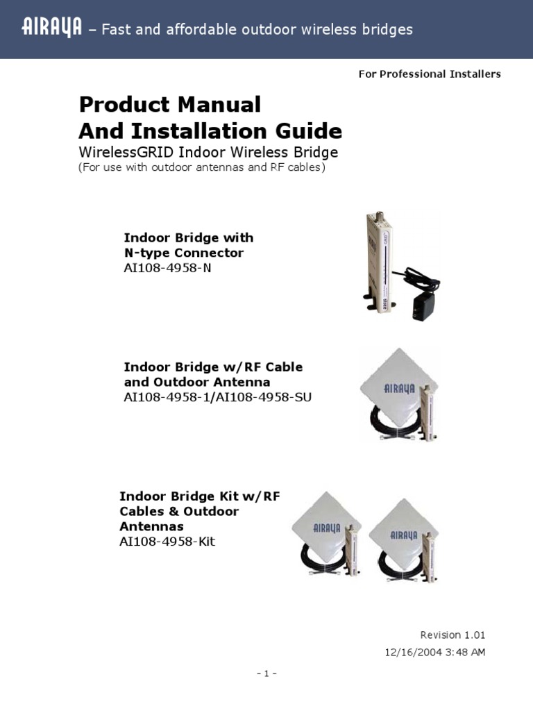 Manual Do Airaya 4958N | PDF | Radius | Computer Network